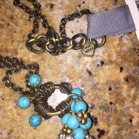 Anthropologie | Jewelry | Anthro Nwt Turquoisebrass Long Statement ...
